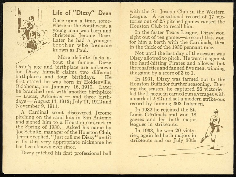 A Long Lost Dizzy Dean Collectible Surfaces – Pre-War Collector
